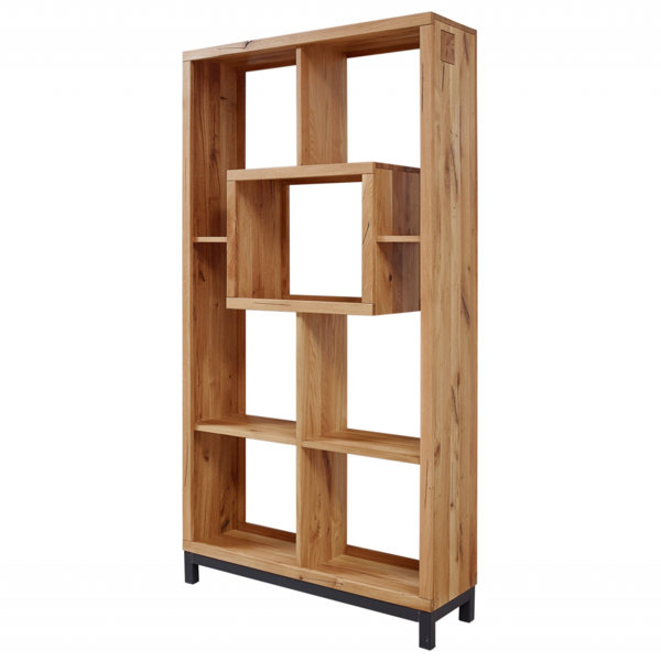 Massivmoebel24 Villanders 200cm H x 100cm W Solid Wood Geometric Bookcase | Wayfair.ie